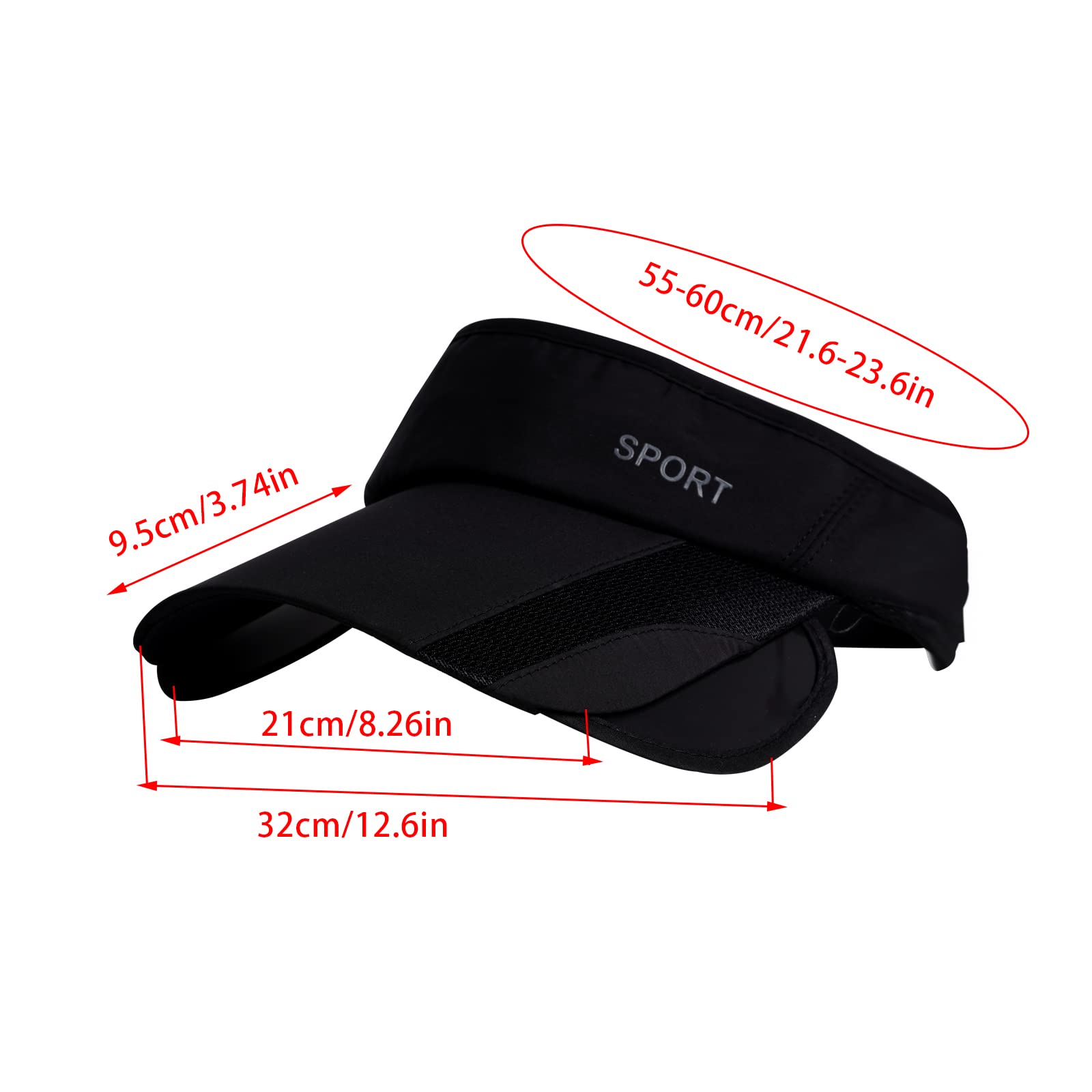 2 Pack Summer Sun Visor Hat, Adjustable Women Golf UV Protection Cap with Retractable Brim Sport Tennis Hat Visors Multicolor