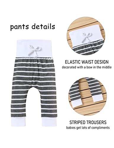 Gavol Toddler Baby Boy Outfits Long Sleeve Hoodie Sweatshirt Stripe Pant Set Clothes Set For Fall Winter