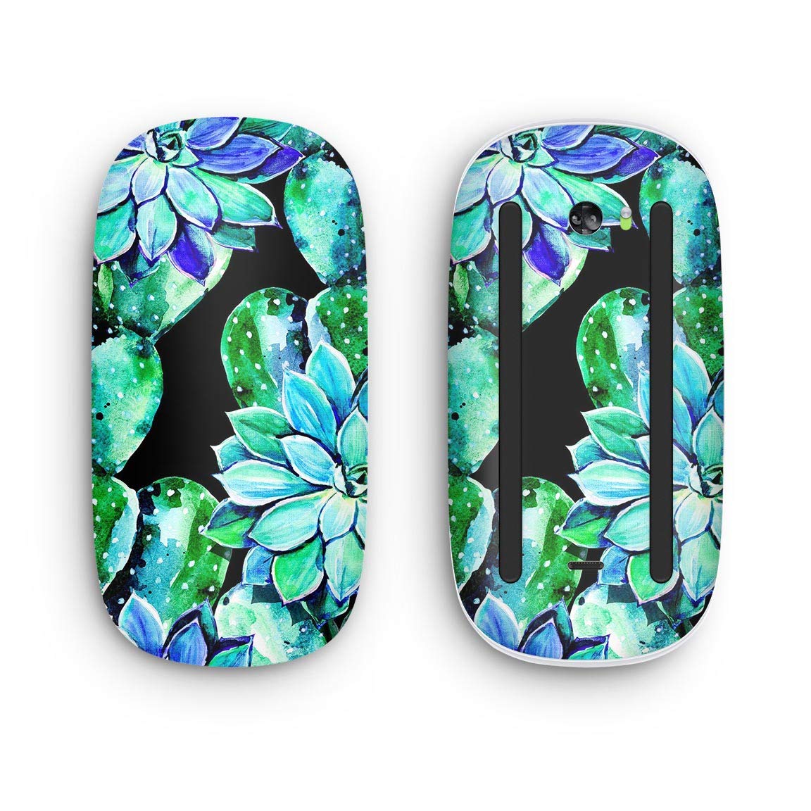 Design Skinz Watercolor Cactus Succulent Bloom V6 Vinyl Decal Compatible with The Apple Magic Mouse 2 (Wireless, Rechargable) with Multi-Touch Surface