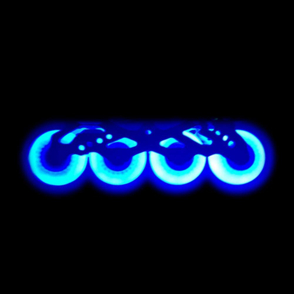 Gaweb Skating Shoes Wheels,4Pcs 76/80mm Skating LED Luminous Flashing Inline Roller Skates Shoes Wheels Blue 76mm