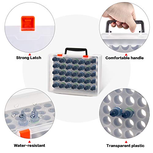 Alcohol Ink Storage Organizer Carrying Case, Holds 35pcs 0.35oz, 0.5oz Bottles of Alcohol Ink Set/for Stickles Glitter Glue/for Glossy Accents/for Reinkers, Paint Travel Box Container (Case Only)