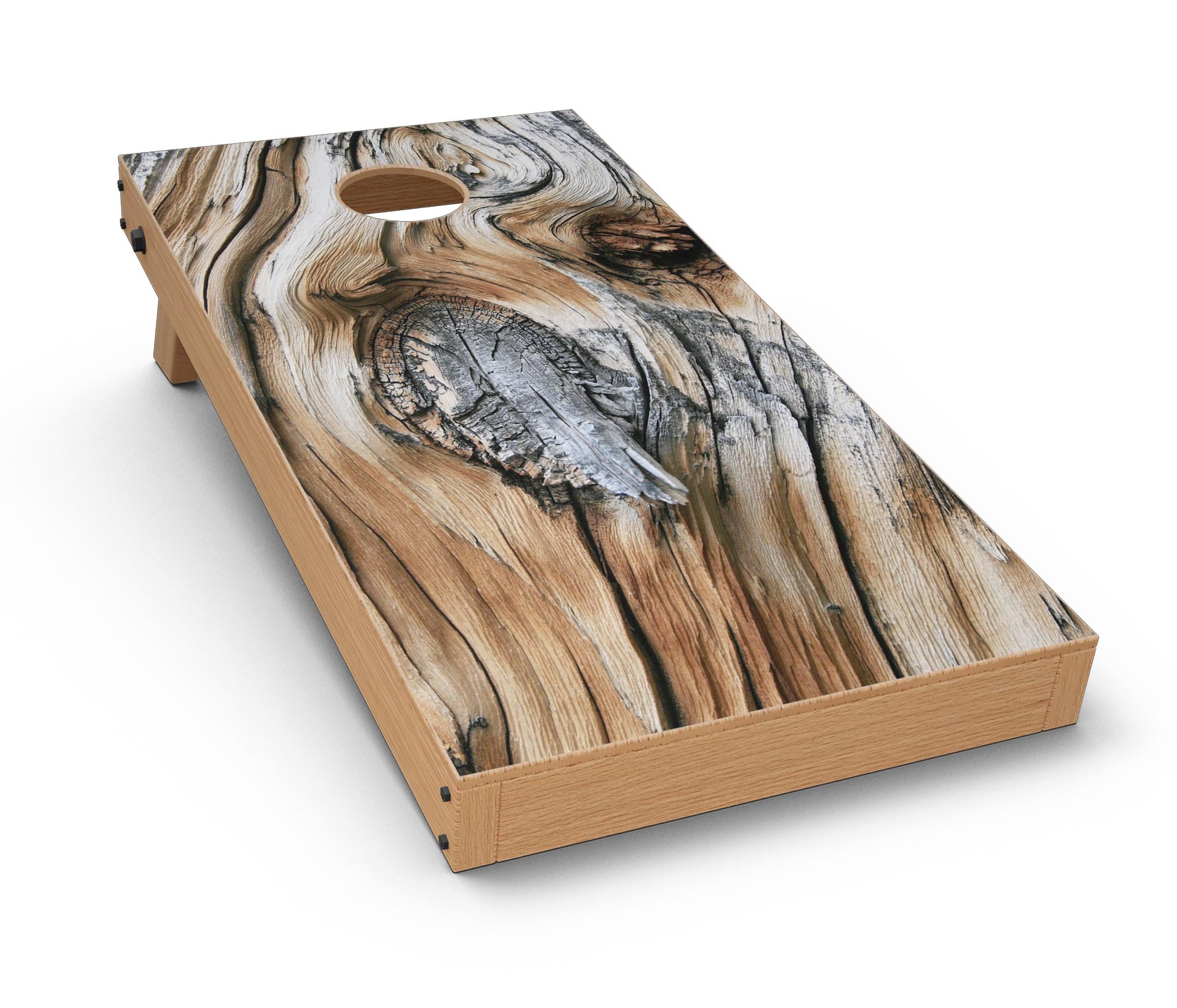 Design Skinz Wood Skin Set for Cornhole (Skin Only) - Raw Aged Knobby Wood