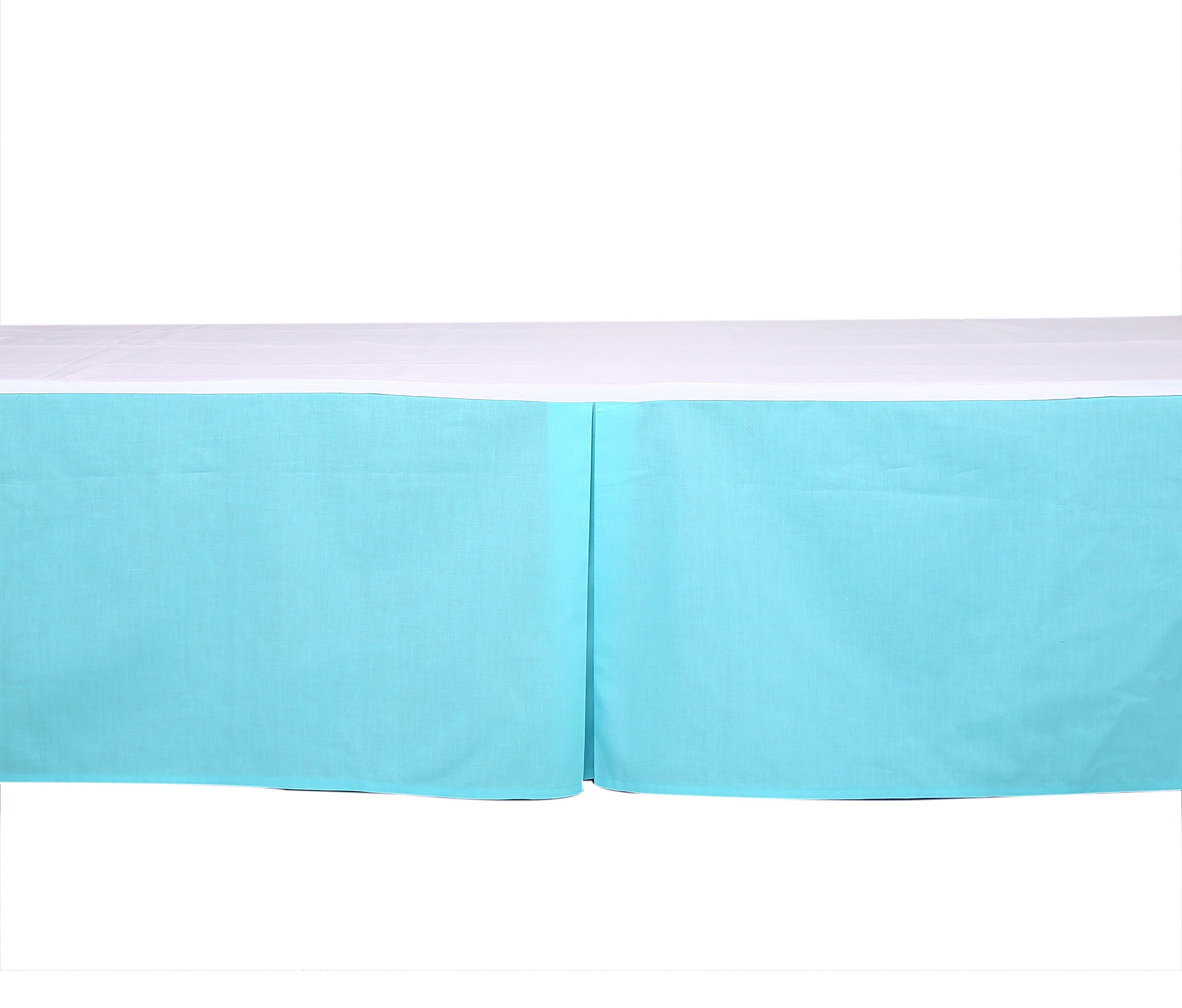 Bacati - Aztec Crib/Toddler Bed Skirt Dust Ruffle (Solid Aqua)