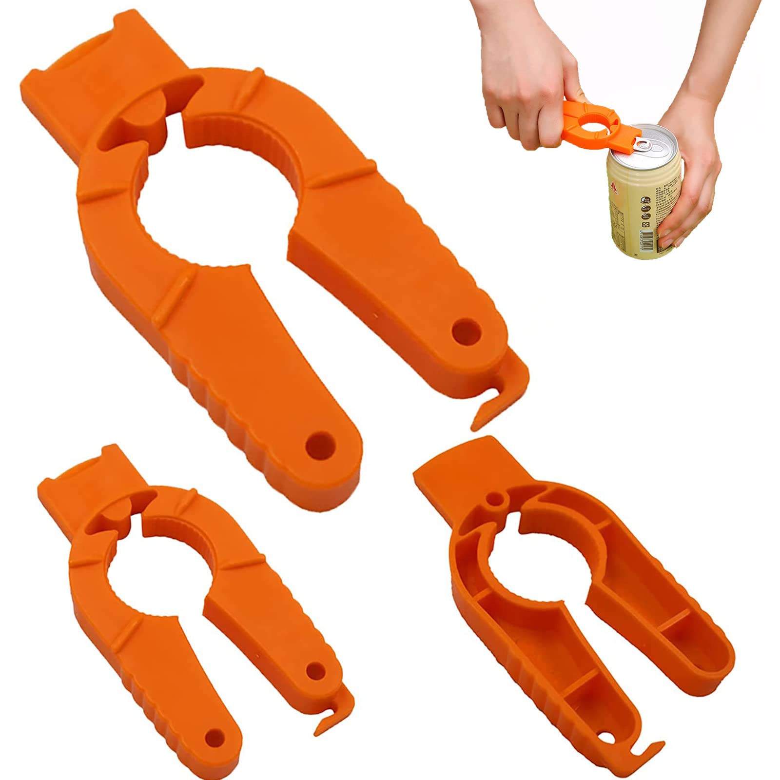 3 Pcs 3in1 Bottle Can Opener, Plastic Water Bottle Opener for Weak Hands,Twist-Off for Bottle Gripper, Children Seniors,Elderly,Arthritis Sufferers Lid Seal Remover