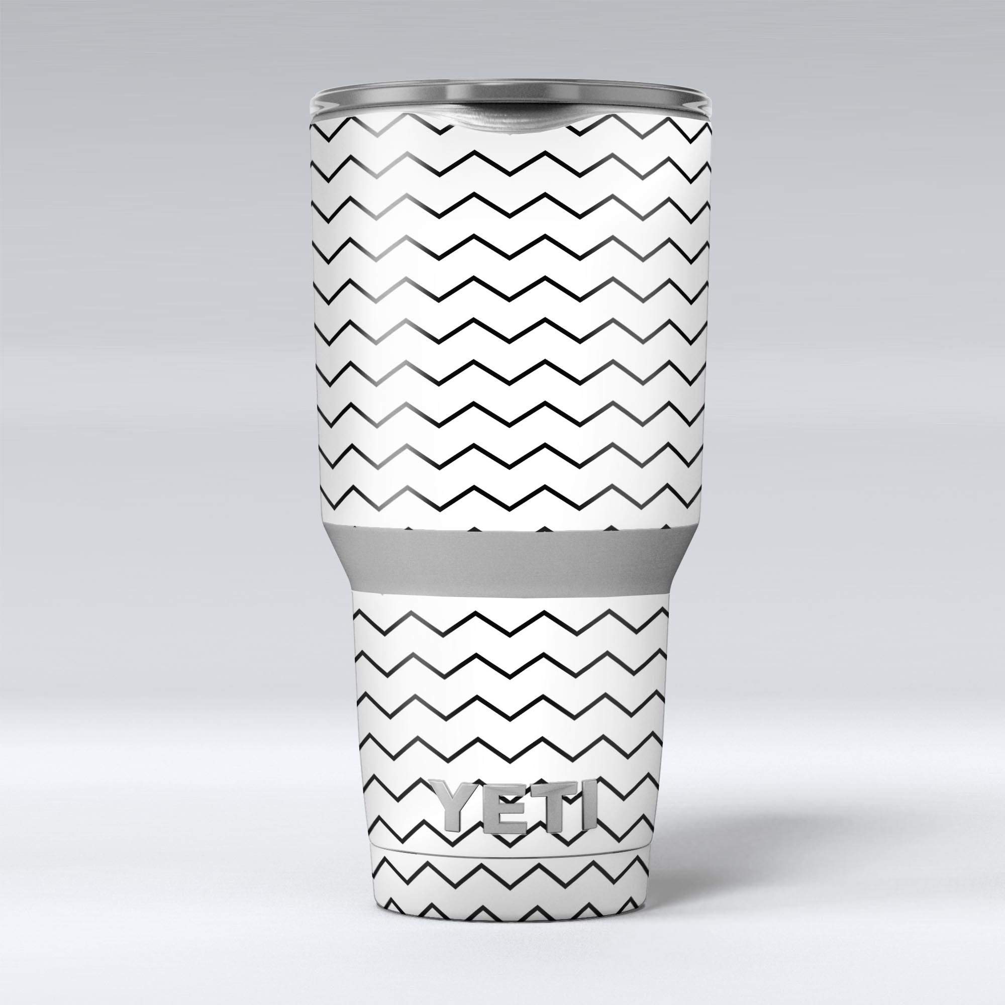 Design Skinz Slate Black Horizontal Chevron Pattern - Skin Decal Vinyl Wrap Kit Compatible with The Yeti Rambler Cooler Tumbler Cups