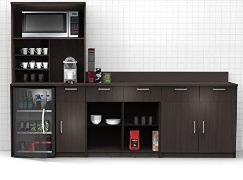 Breaktime Coffee Break Lunch Room Furniture Buffet Model 3257 4 Piece Group Color Espresso - Factory Assembled (NOT RTA) Furniture Items ONLY.