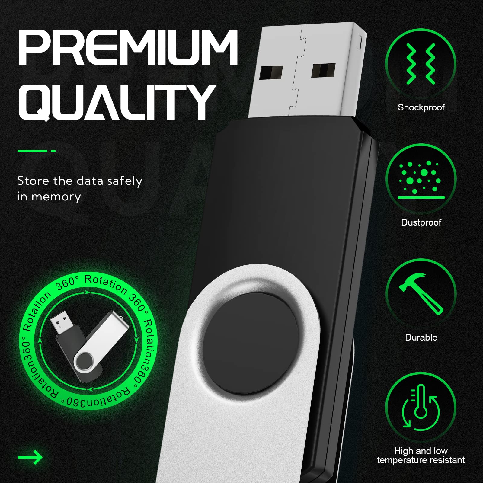 Flash Drive 8GB USB 3.0 Bulk 5 Pack Thumb Drives - Foldable 8 GB USB3.0 Memory Stick Multipack Zip Drives Data Storage - Portable Jump Drive Gift Multi-Coloured Pen Drive with 5pcs Ropes by FEBNISCTE