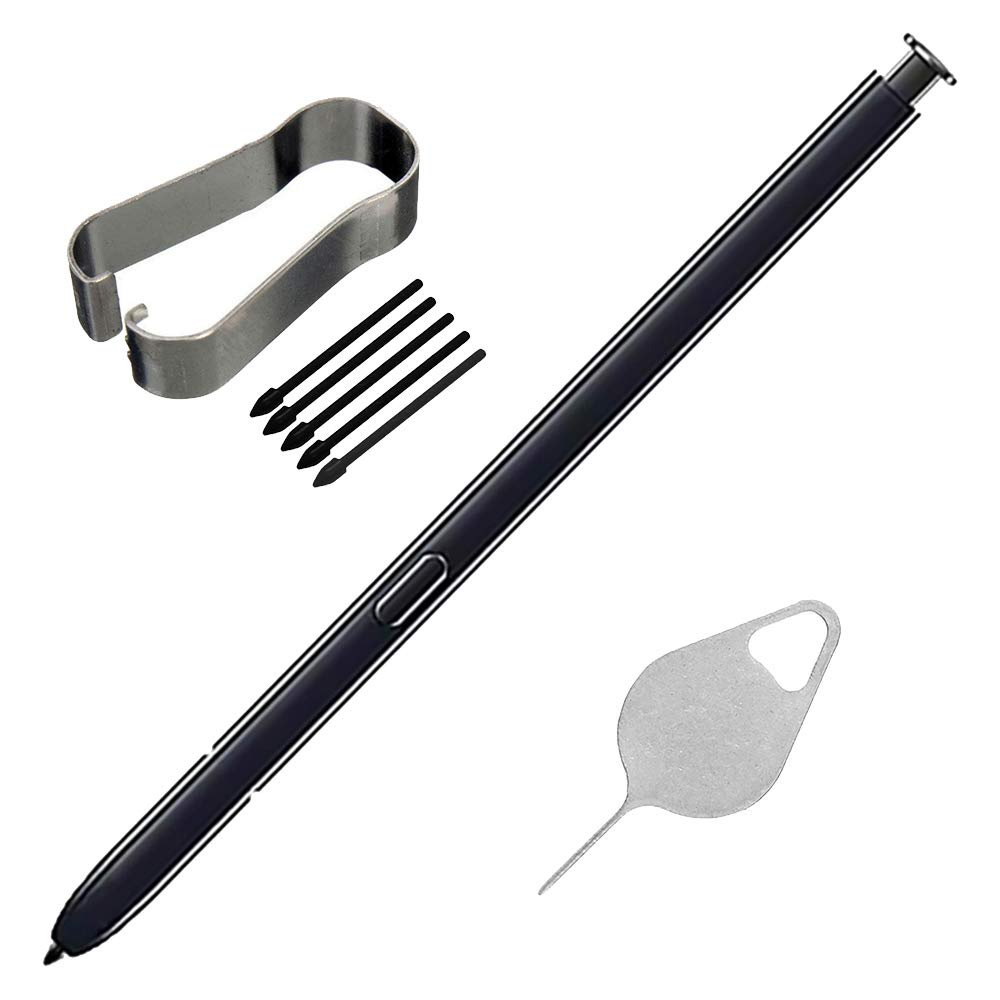Bestdealing Note 10 Plus Pen Stylus Touch Galaxy Note 10 S Pen Replacement Note 10 Plus 5G N976 with Tips Tweezer for Samsung Galaxy Note10+ 6.8" N975 Note10 6.3" Note 10 N970 (No Bluetooth) (Black)