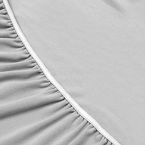 Bassinet Sheets JERORAY for Girls and Boys, 2 Pack Stretchy Ultra Soft Jersey Knit Bassinet Mattress Pad Cover, Grey Dinosaur