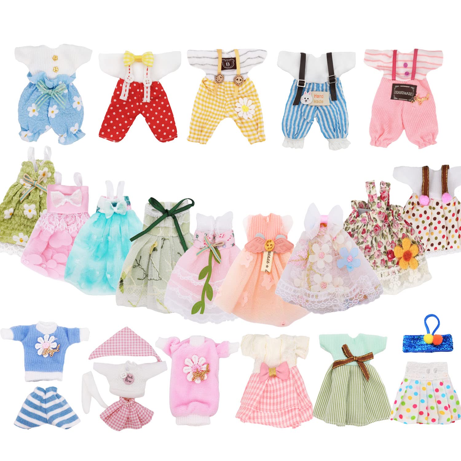 Albrost 6 Inch Princess Mini Doll Clothes, 20 Sets Fashion Doll Outfits for 6inch Small Doll Girl Christmas Birthday Gifts