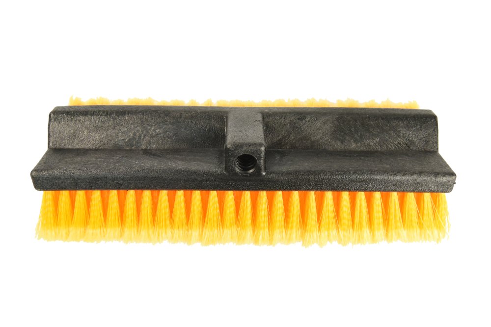 CARCAREZ 15" Flow-Thru Bi-Level Car Wash Brush Head Fits for RVÂ Cleaning with Feather-Tip Bristles Orange