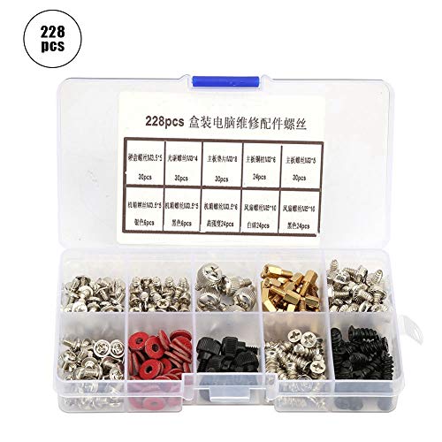 228Pcs Motherboard Computer Replacement Screws Kit Repair Tool Accessories with Box for Equipment