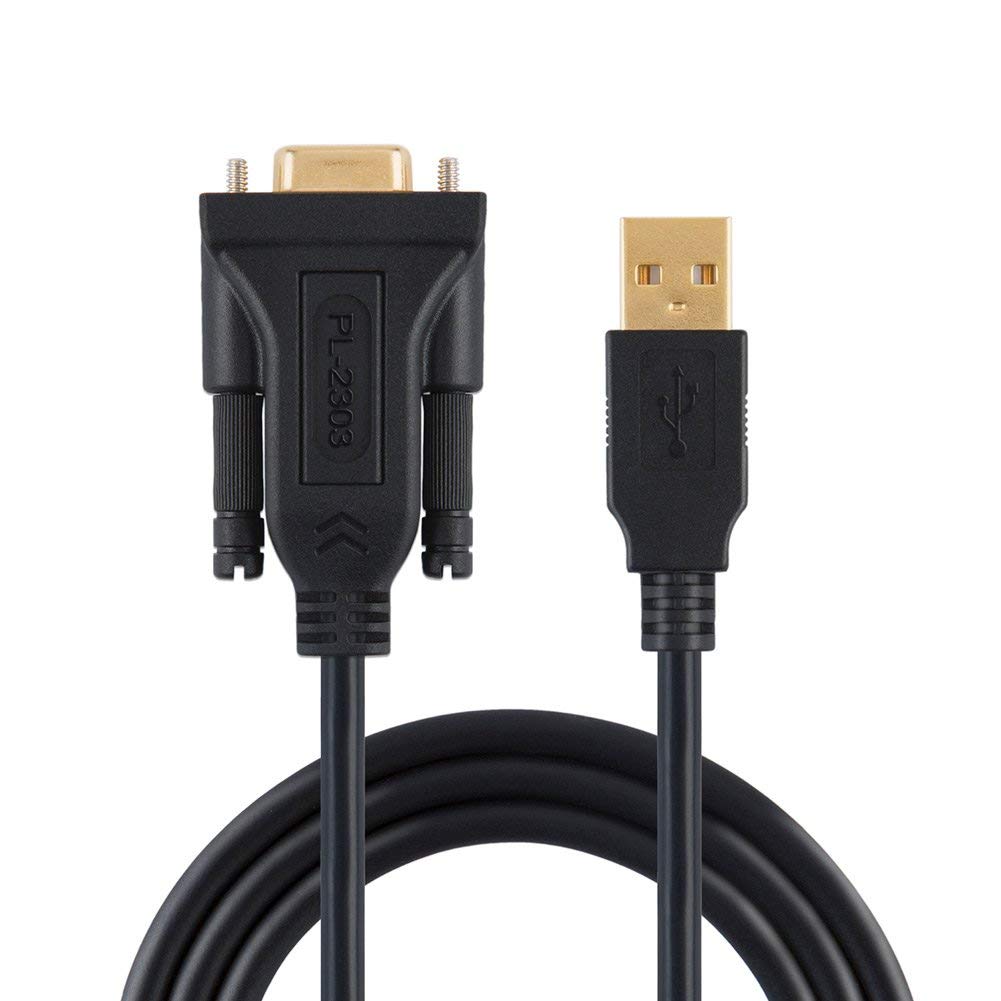 CableCreation USB to RS232 Adapter with PL2303 Chipset, 6.6ft USB 2.0 Male to RS232 Female DB9 Serial Converter Cable for Cashier Register, Modem, Scanner, Digital Cameras, CNC,Black