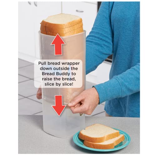 Buddeez Bread Buddy Bread Box β Bread Container & Bread Storage for Kitchen Counter, Sandwich Bread Holder, Bread Saver & Bread Keeper, Bread Bin & Breadbox Countertop Storage, White Lid, (2 Pack)