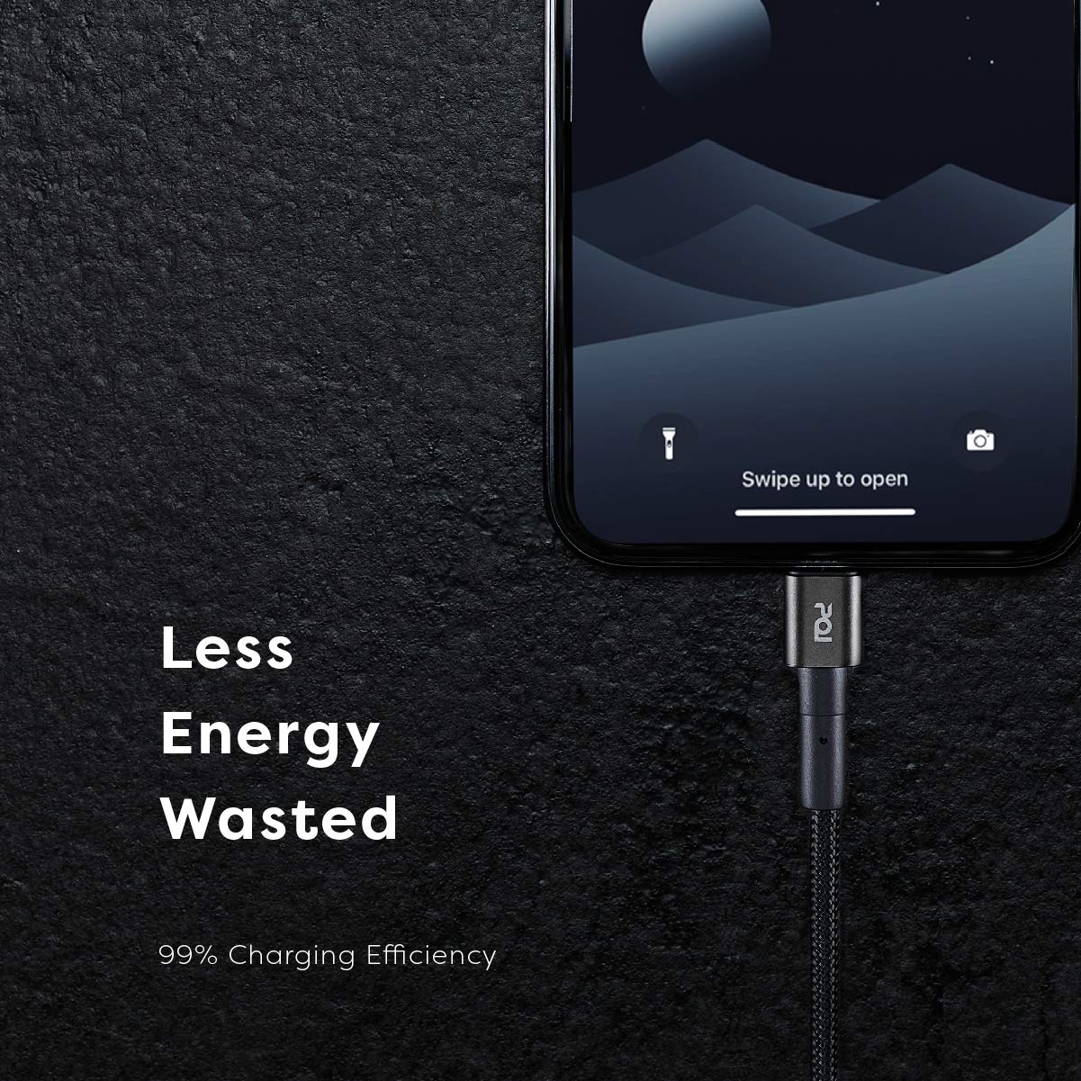 PQI MFi Certified Apple iPhone Charger Cable - Nylon Braided USB to Lightning Cable - 3.3ft (100cm) Stellar Black Charging Cord - Compatible with Apple iPhone 12 Pro Max, 11, and More