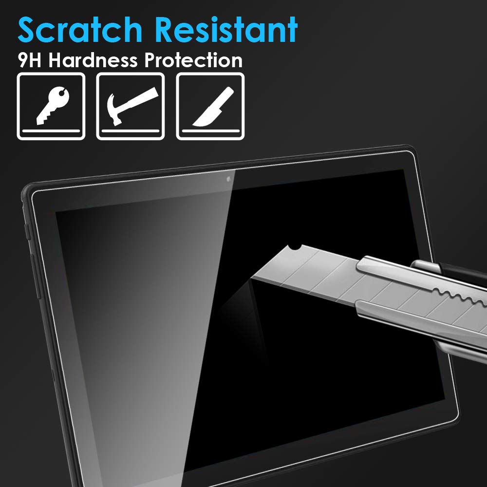 DETUOSI 【2-PACK】 Screen Protector for Victbing 10.1 Inch Tablet, for Dragon Touch Notepad K10/ Max10, ZONKO Z105 10.1, MYMAHDI 10.1, TPZ 10.1, TenYiDe TYD-107 10.1 Inch Tempered Glass Film Mica