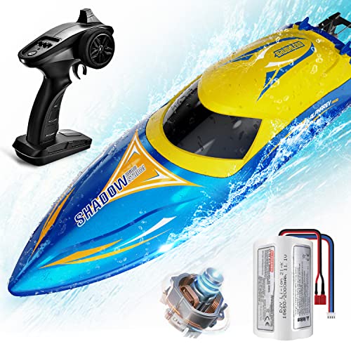 ALPHAREV Brushless RC Boat - R608 30+ MPH Fast Remote Control Boat for Pool & Lake, 2.4GHz RC Boats for Adults, RC Speed Boat with Brushless Motor, Summer Outdoor Water Toys Birthday Gifts for Boys