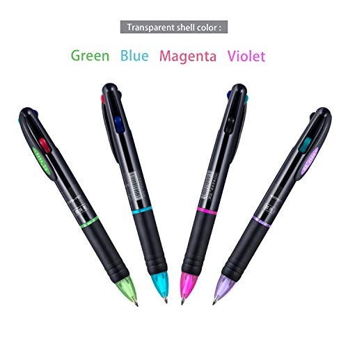 favide 20 Pack 0.7mm 4-in-1 Multicolor Ballpoint Pen,4-Color Retractable Ballpoint Pens for Office School Supplies Students Children Gift