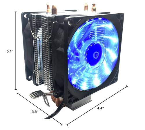 CPU Cooler Fan PC Heatsink, LED Fan Computer CPU Air Cooling Cooler Radiator