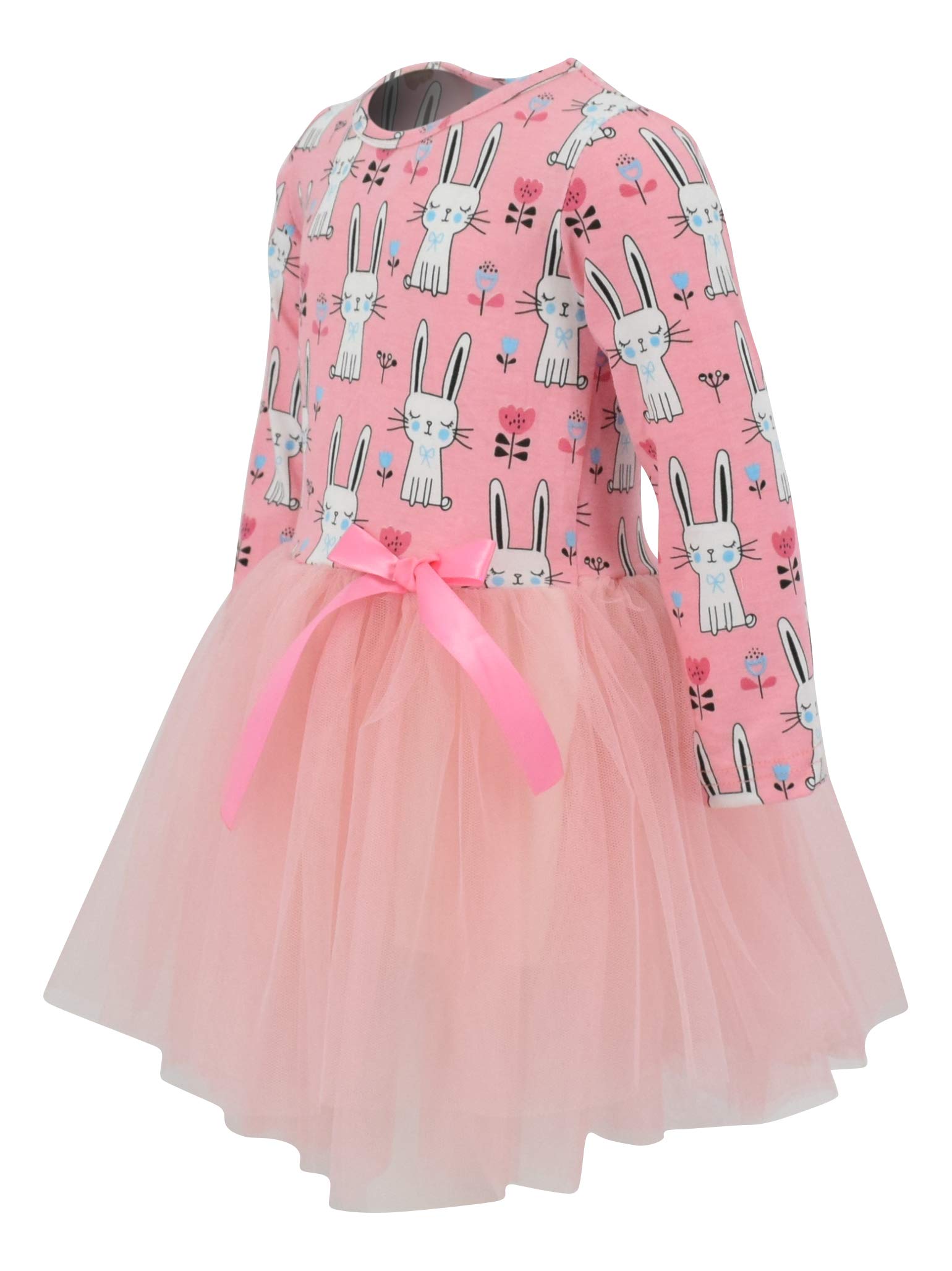 Girls Long Sleeve Tulle Tutu Dresses for Kid and Toddler Pink 6 Years