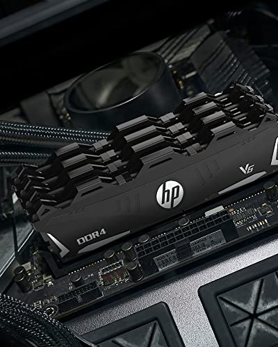 HP V6 RAM 16GB Kit (8GBx2) DDR4 3600MHz CL16 1.35V Desktop Computer Gaming Memory, Black - 7TE46AA#ABC