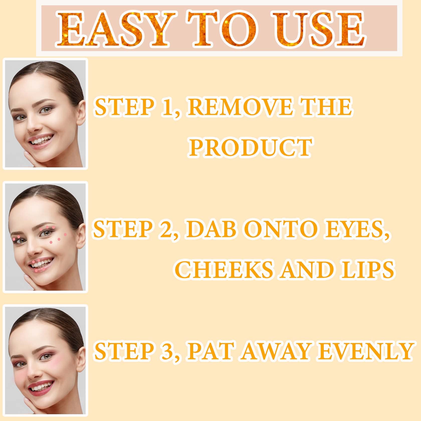 3 PCS Cream Contour Blush Stick,Long Lasting Waterproof Blush Stick for Cheeks&Lips Multipurpose Face Highlighting Concealing Cream,Shimmer Contour Stick Makeup for Women