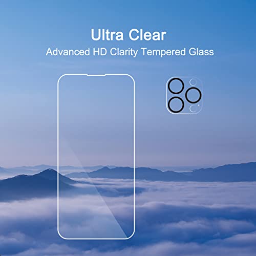 Ailun OnePeel Installation Frame Screen Protector for iPhone 14 Pro [6.1 inch] 2 Pack+2 Pack Camera Lens Protector,Sensor Protection,Dynamic Island Compatible,Tempered Glass,Case Friendly
