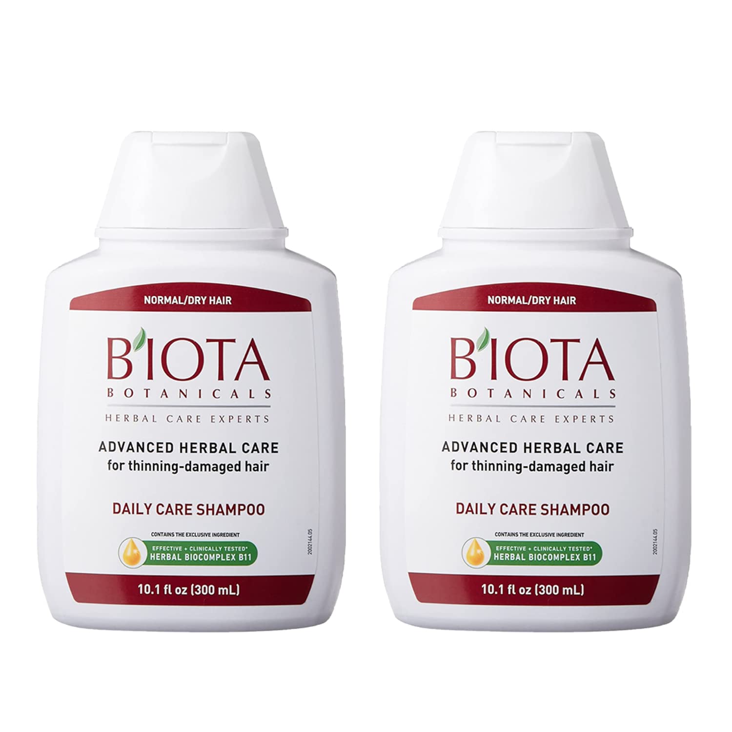 B'IOTA Botanicals Herbal Care Experts Daily Care Shampoo For Normal/Dry Thinning Hair 10.1 oz ( Pack of 2)