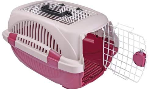 Choco Nose Travel Kennel Set - Durable Top Load Pet Carrier/Crate for Animals Under 12 Lb, Small Dogs/Puppy/Cat/Rabbit- Includes Patented No Drip Water Bottle, Portable Water Bottle + Food Bowl, Red