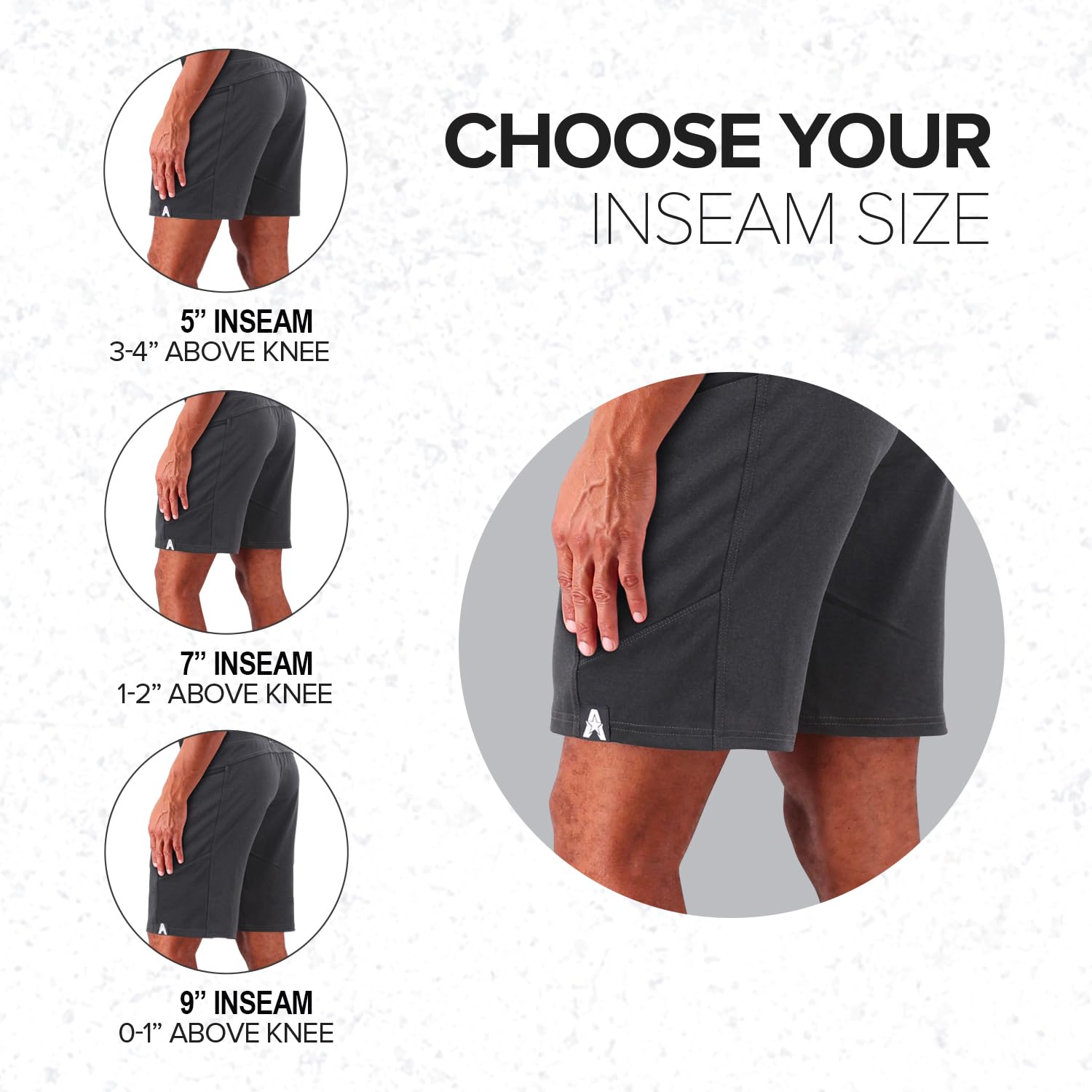 Anthem Athletics Hyperflex 5 Inch Men's Workout Shorts - Zipper Pocket Short for Running, Athletic & Gym Training - Volcanic Black G2 - Large