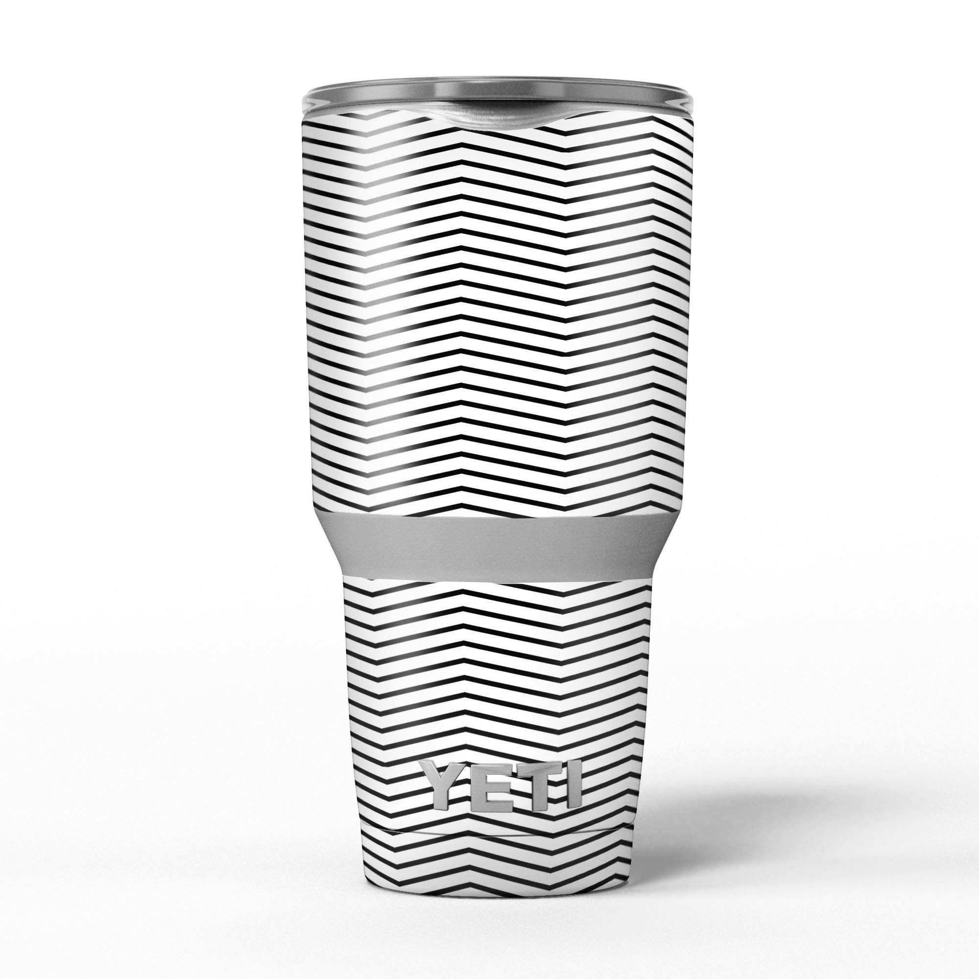 Design Skinz The Slate Black Chevron Pattern with Clear Backing - Skin Decal Vinyl Wrap Kit Compatible with The Yeti Rambler Cooler Tumbler Cups