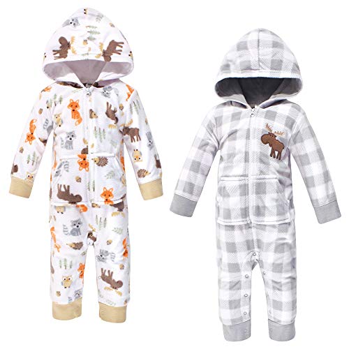 Hudson Baby Unisex Fleece Jumpsuits, Coveralls, and Playsuits, Woodland Baby, 18-24 Months