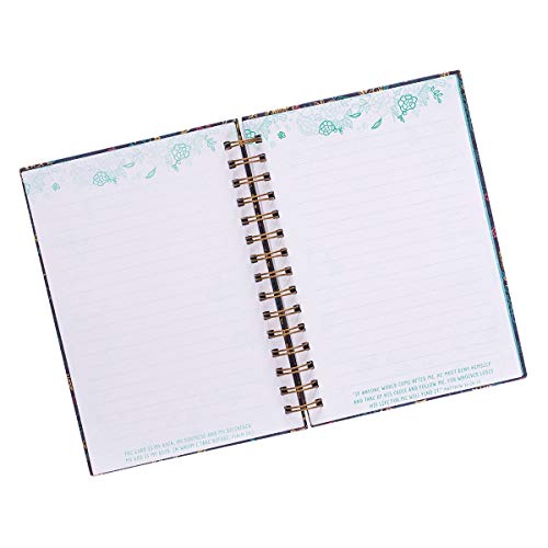 Christian Art Gifts Journal w/Scripture Desire Of Your Heart Psalm 20:4 Bible Verse Blue Floral 192 Ruled Pages, Large Hardcover Notebook, Wire Bound
