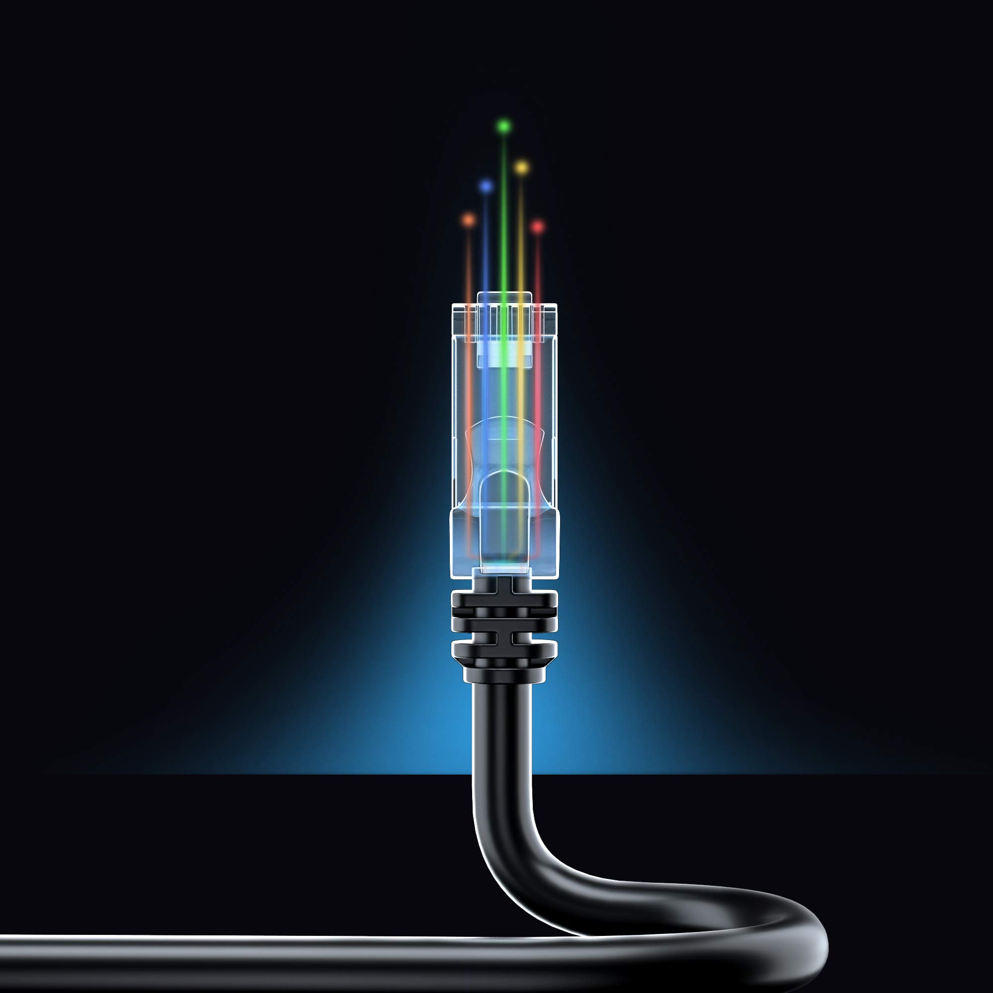 Maximm Cat 6 Ethernet Cable 10 Ft, (50-Pack) Cat6 Cable, LAN Cable, Internet Cable, Patch Cable and Network Cable - UTP (Black) 10 Feet ethernet Cord