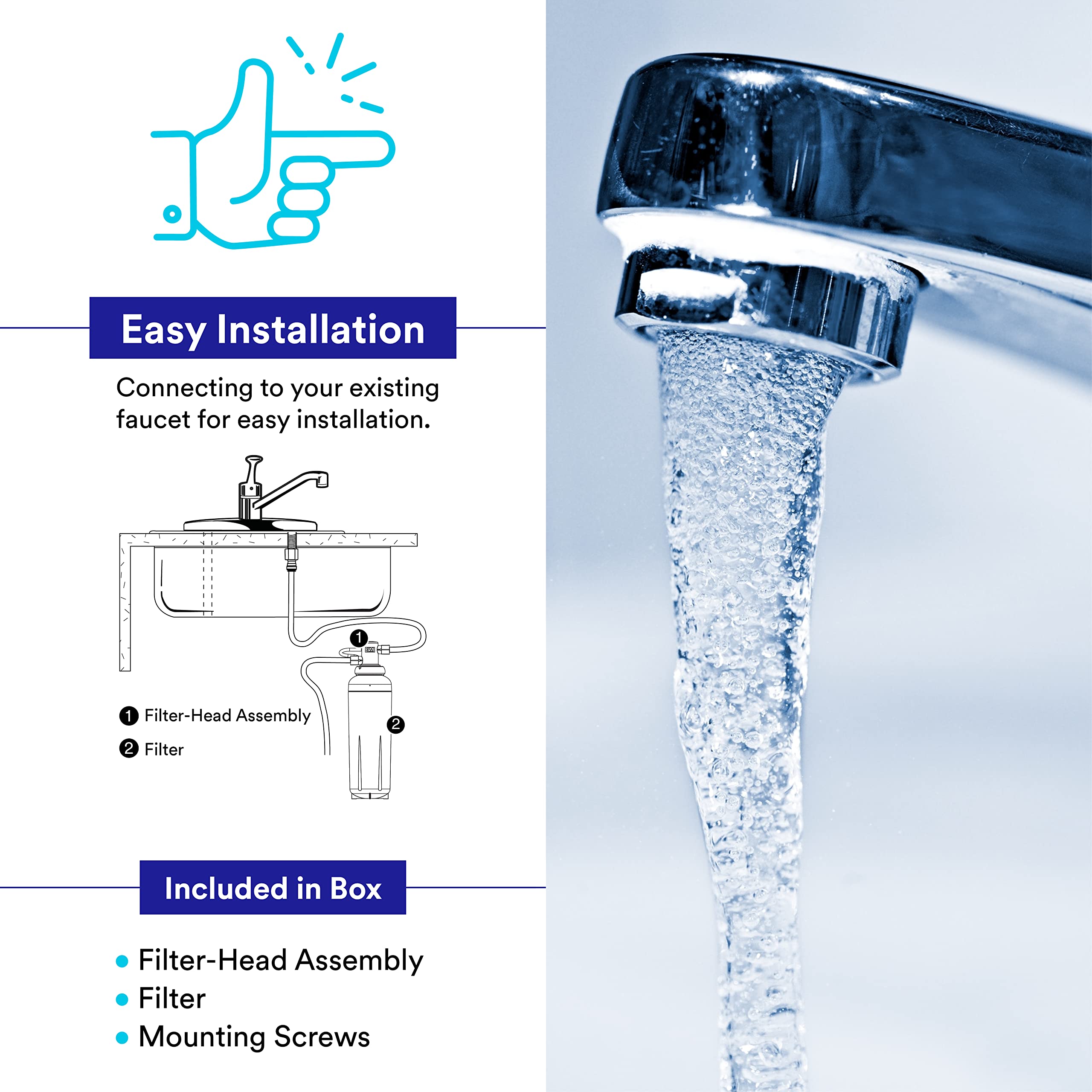 3M Aqua-Pure Under Sink Full Flow Drinking Water Filter System 3MFF100 and Replacement Filter 3MFF101