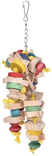 Litewoo Large Bird Parrot Toys, Colorful Bite Wood Block for Medium Large Parakeet Cockatiel Budgie Cockatoo Macaw Conures African Grey Parrot(B)