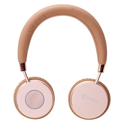 Contixo KB-200 Premium Kids Headphones with Volume Limit Controls (Max 85dB), Bluetooth Wireless Headphones Over-The-Ear with Microphone (Gold) - Best Gift