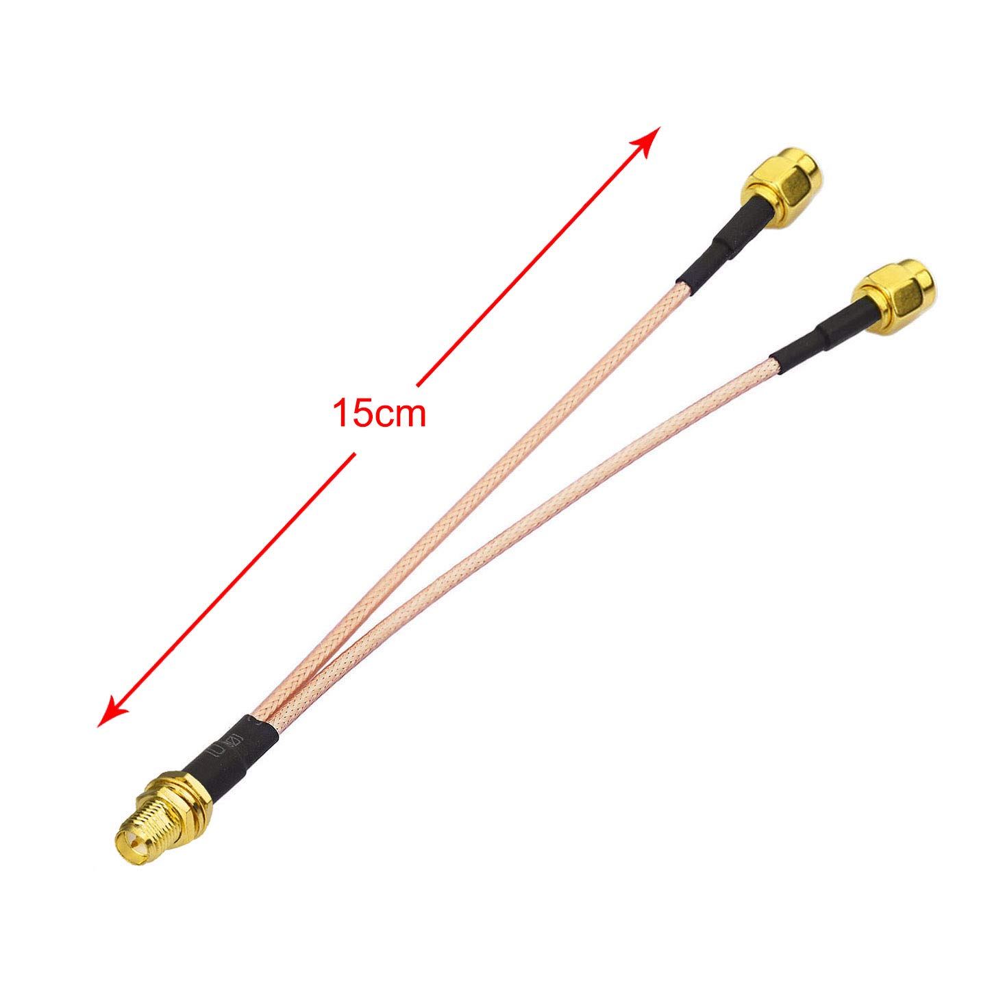 Bingfu RP-SMA Female Bulkhead Mount to Dual RP-SMA Male WiFi Antenna Adapter Splitter Cable 15cm 6 inch for WiFi Router Hotspot Wireless Mini PCI Express PCIE Network Card Adapter