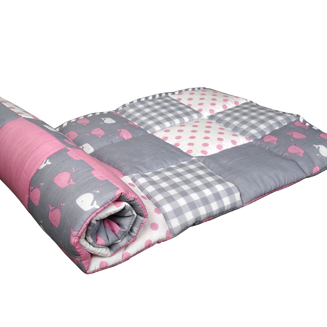 Baby Cotton Blanket - Crib Cute Fish Pattern Cradle Comforter for Newborn Babies Warm and Soft Toddler Quilt - Baby Pink - 38 X 50 in