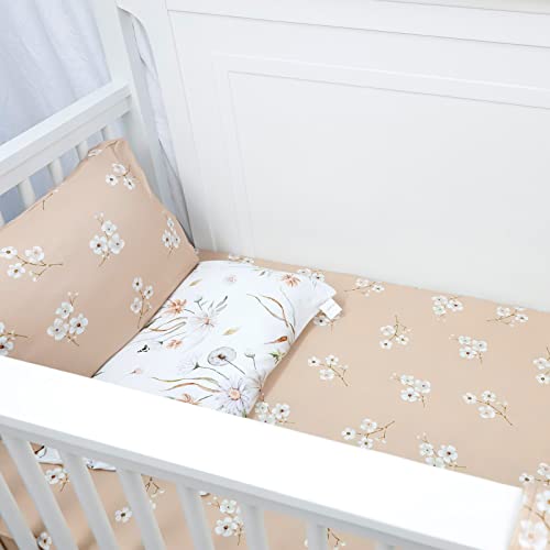 CARUILI Toddler Pillowcase 2 Pack, Fits 13"x 18" or 14"x19" Kids Pillow, Silky Soft & Breathable Envelope Closure Kids Pillowcases Cover Set for Sleeping, Travel, Wildflower