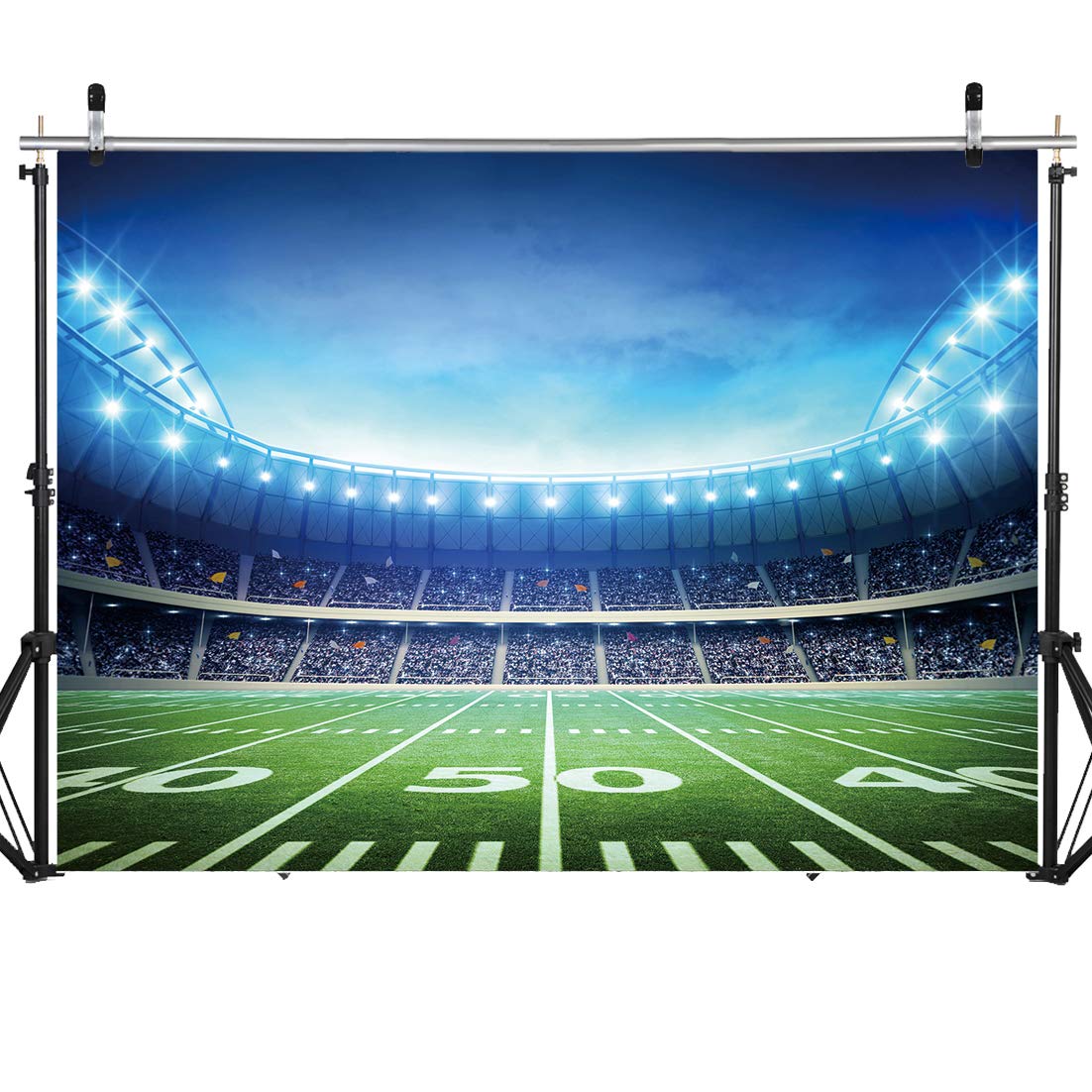 SJOLOON Football Field Backdrop Super Backdrops for Photography Sports Themed Party Decoration Banner Studio Props 11981 (7x5FT)