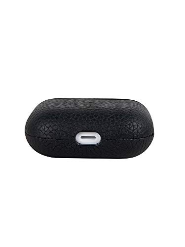 Felony Case – AirPods Pro Case Cover - Genuine Black Pebbled Leather | Shockproof, Dustproof, 360° Protection | Wireless Charging Compatible with Front LED Visible