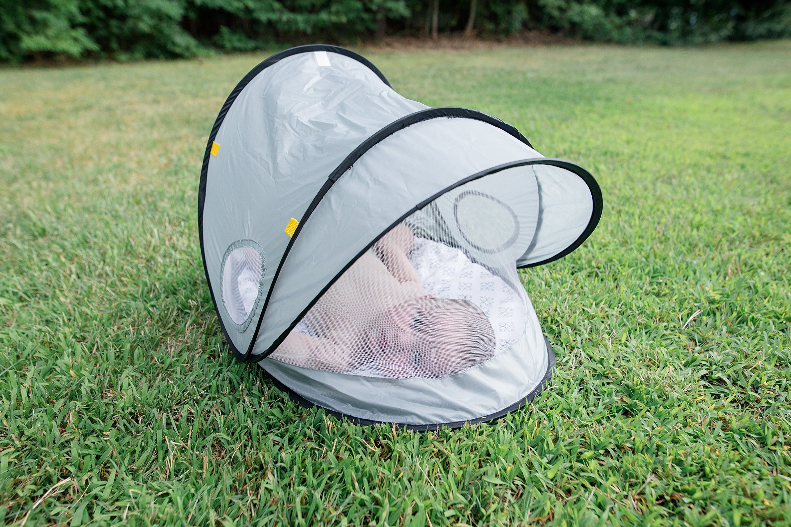 Baby Delight Comfy Canopy Breathe | Grey | Indoor and Outdoor Portable Canopy Mat | Made with 50 SPF Coated Material | Compact & Easy Set Up