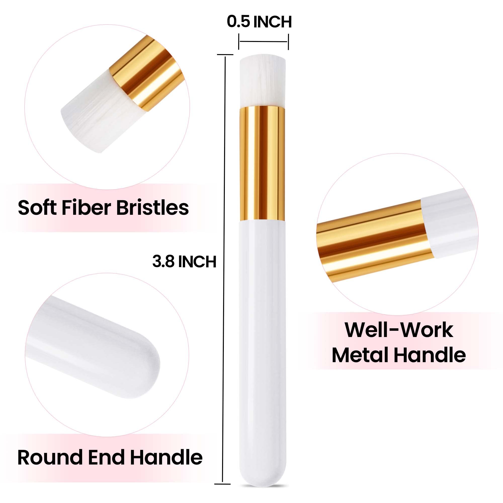 30 PCS Lash Shampoo Cleansing Brush for Eyelash Extension Super Soft Facial Cleaning Brush Use For Eye Bath Wash Kit By Camillash(30 PCS White)