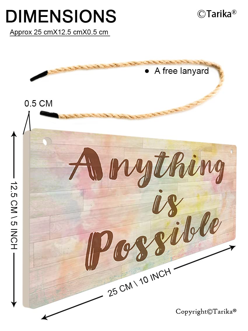 Anything is Possible 20X30 cm Metal Retro Look Decoration Plaque Sign for Home Kitchen Bathroom Farm Garden Garage Inspirational Quotes Wall Decor