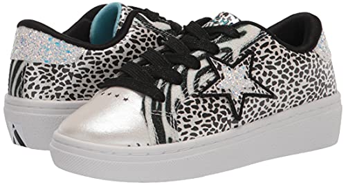 Skechers Kids Girls Goldie Sneaker, White/Leopard, 6 Big Kid