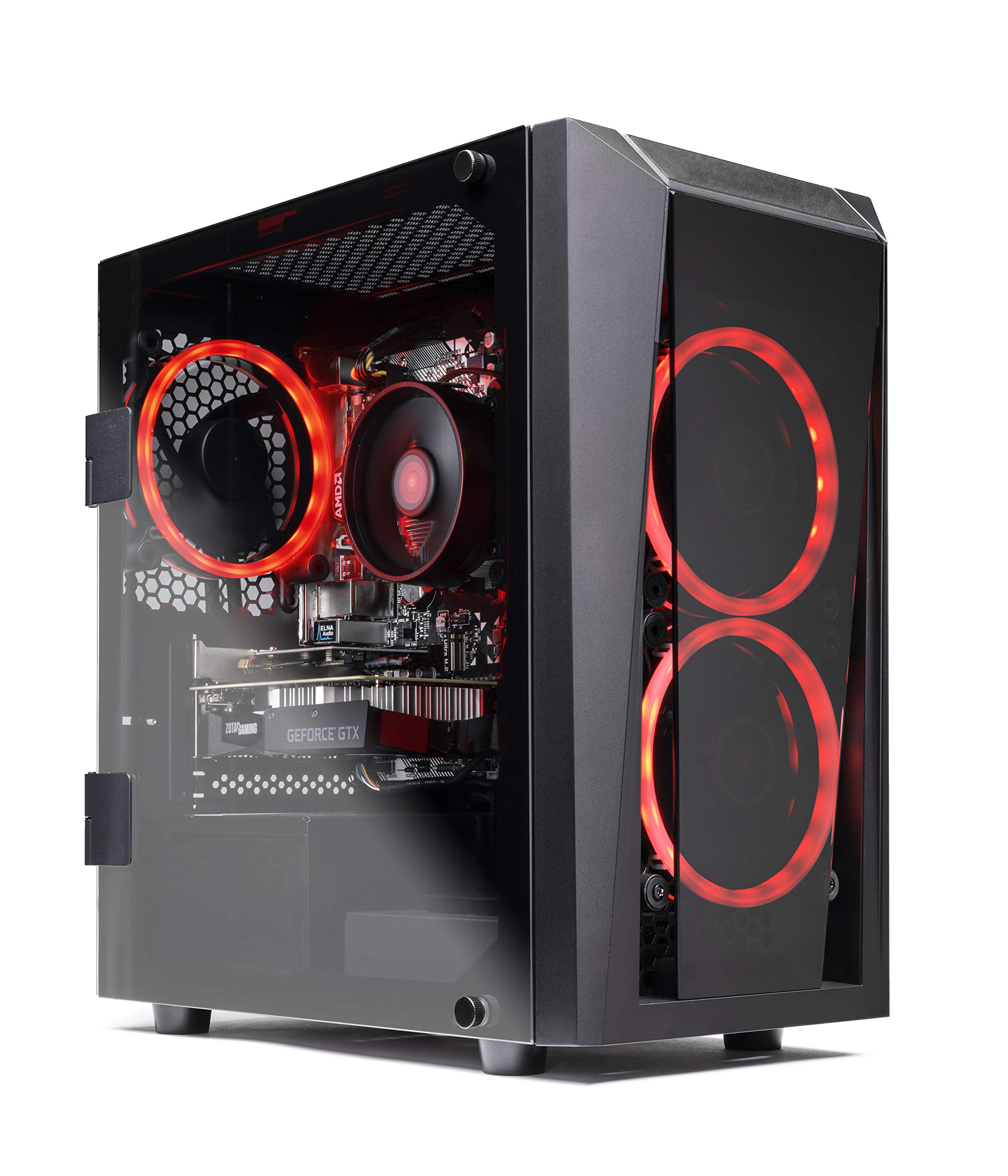 SkyTech Blaze II Gaming Computer PC Desktop β Ryzen 5 2600 6-Core 3.4 GHz, NVIDIA GeForce GTX 1660 6G, 500G SSD, 16GB DDR4, RGB, AC WiFi, Windows 10 Home 64-bit