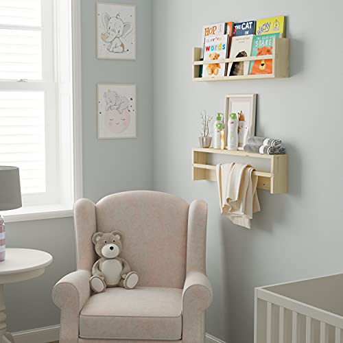 brightmaison Polynez 30" Floating Shelves for Wall & Nursery Book Shelves, Kids Bookshelf for Wall Multiuse Wall Shelf Set of 2 Unfinished Floating ShelfUnfinished