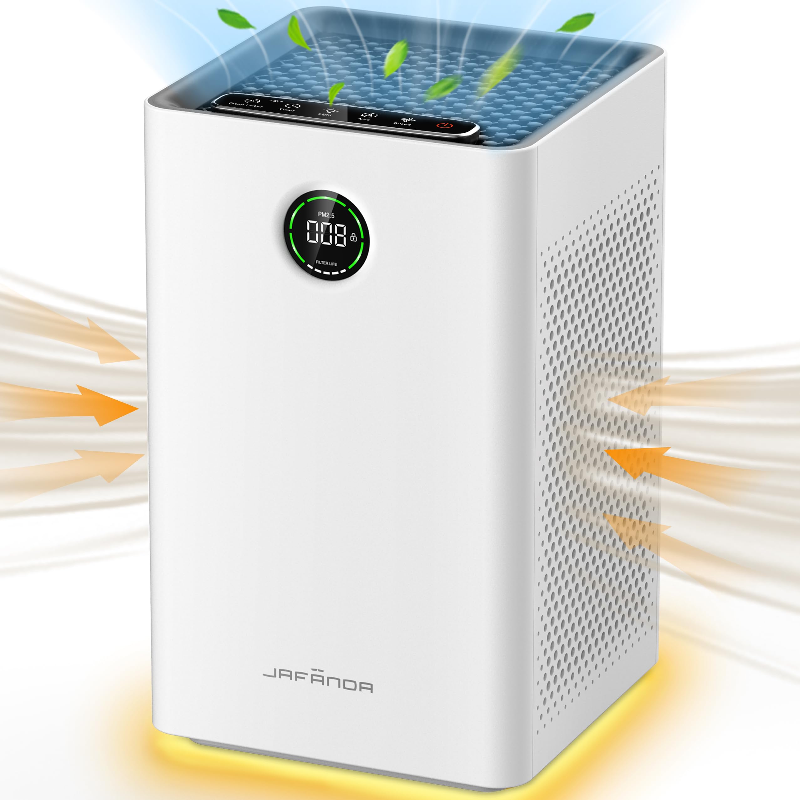 2PCS Jafända Air Purifiers for Home Large Room Hepa Filter Up To 1190ft², One Air Purifiers includes Smart Wifi and Alexa Control