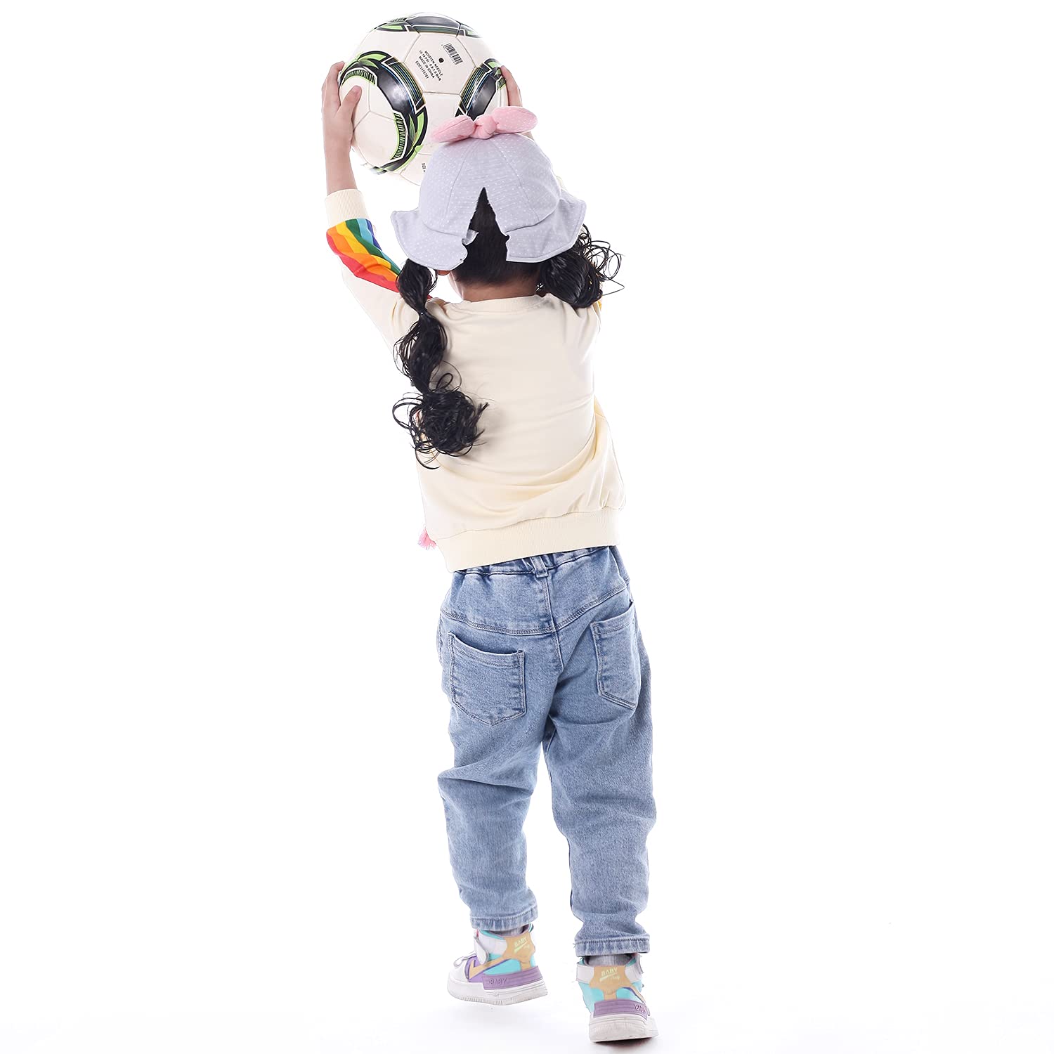 BINIDUCKLING Toddler Crew Neck Rainbow Sweatshirt Girls 3T